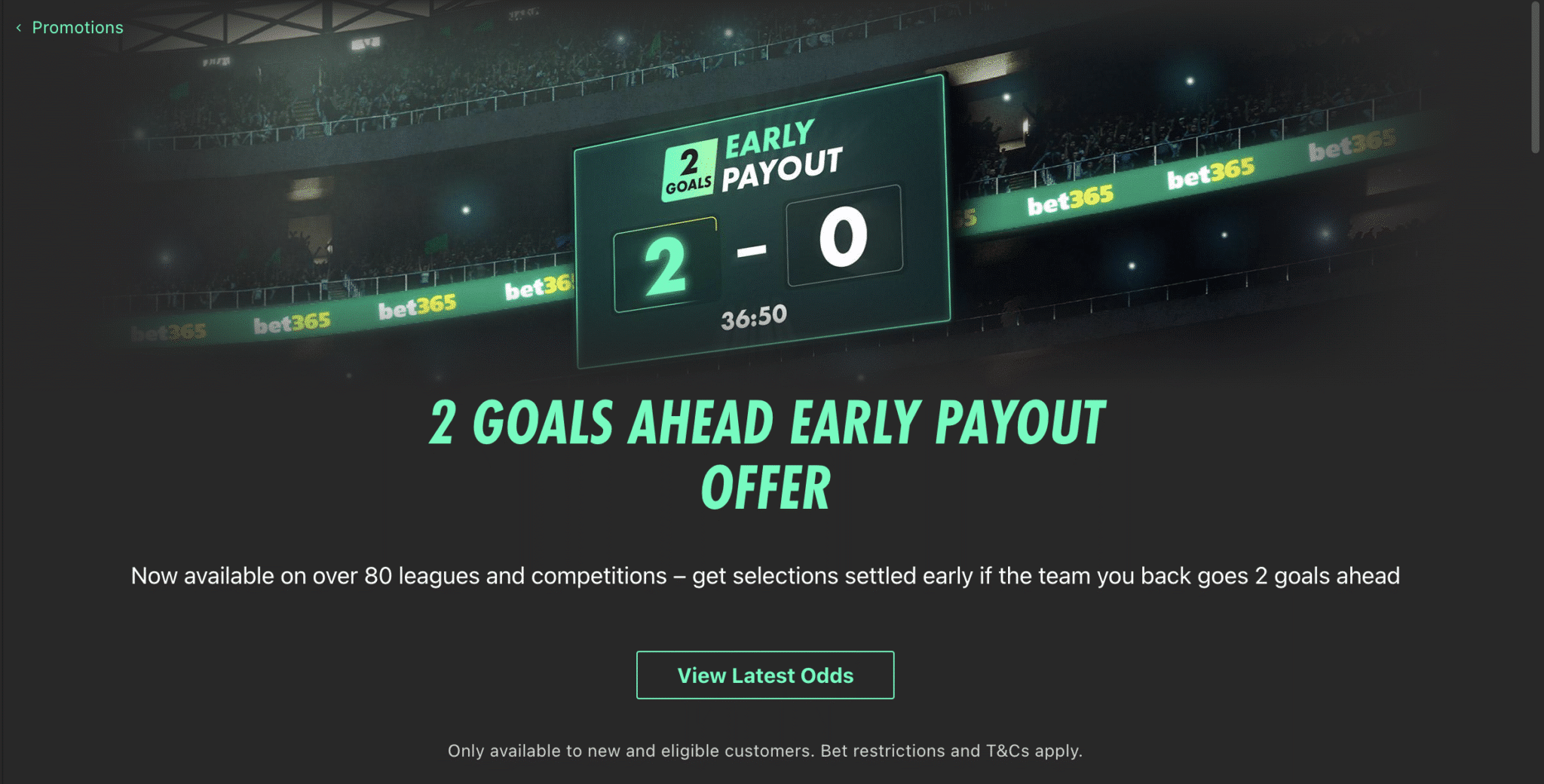 Get Ahead with bet365's 2 Goals Early Payout!